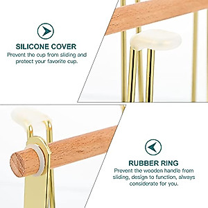 Kichvoe Cup Drying Rack Stand, Upside down Metal Glass Mug Draining Holder Organizer Hanging Shelf Drinking Glass Drainer Stand with Tray