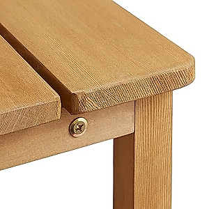 Casafield Adirondack Side Table, Cedar Wood Outdoor End Table with Shelf for Patio, Deck, Lawn and Garden - Natural