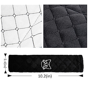 Amooca Soft Auto Seat Belt Cover Seatbelt Shoulder Pad Cushions 2 PCS for a More Comfortable Driving Universal Fit for All Cars and Backpack Black Cat