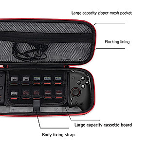 Carrying Storage Case for NS Hori,Gamepad Protective Travel Handbag Pouch,Portable Slim Storage Holder Bag with 10 Game Cards Slot