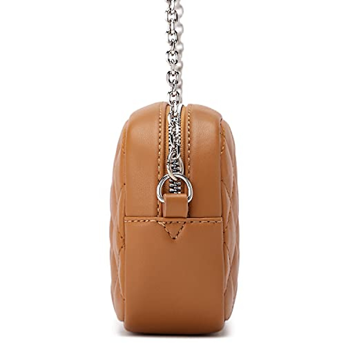 DAVID - JONES INTERNATIONAL. Designer Small Purses for Women, PU Leather Crossbody Cell Pone Wallet bags with Chain Strap,Yellow Evening Clutch Wristelet Purse