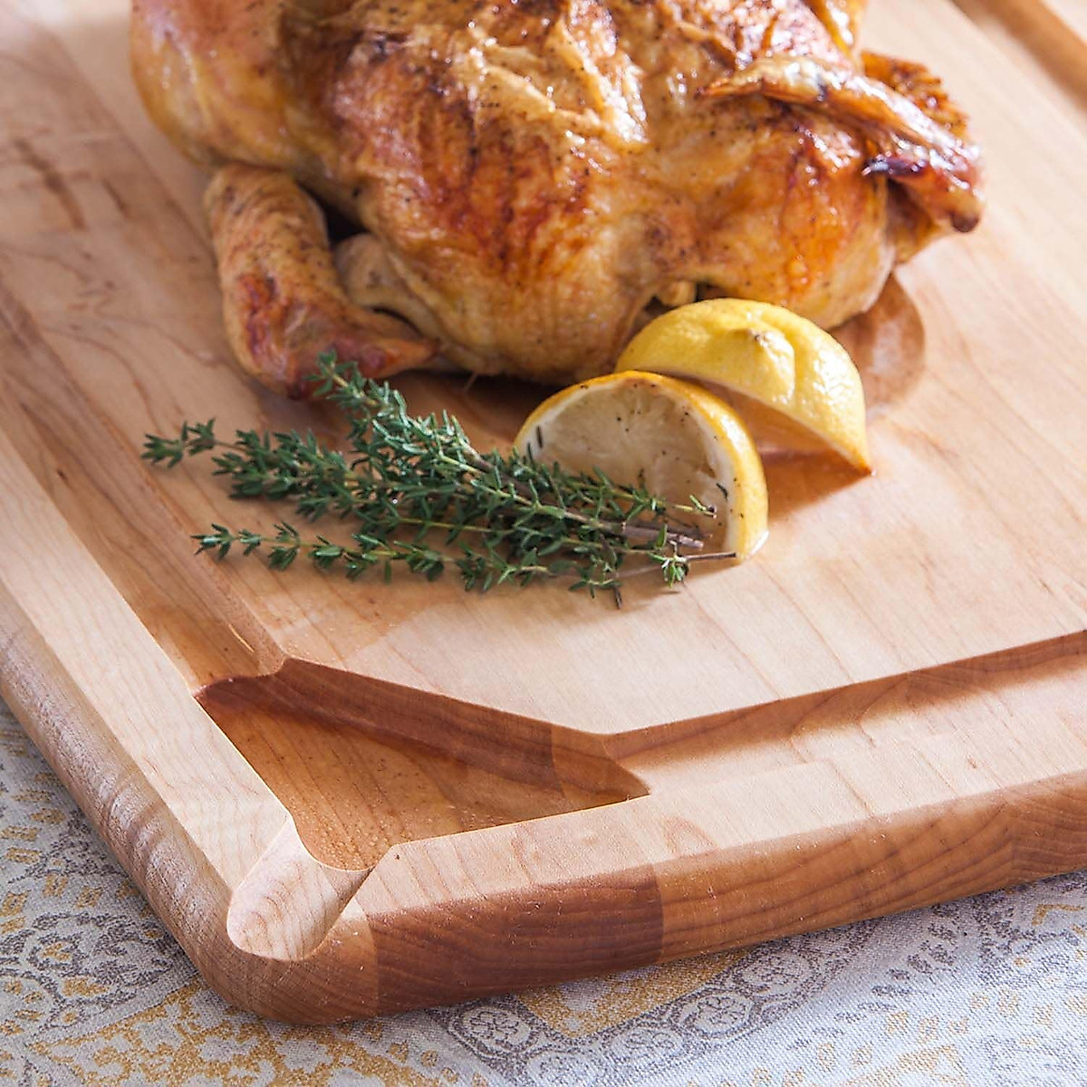 J.K. Adams 24-Inch-by-16-Inch Maple Wood Double-Sided Pour Spout Barbeque Carving Board