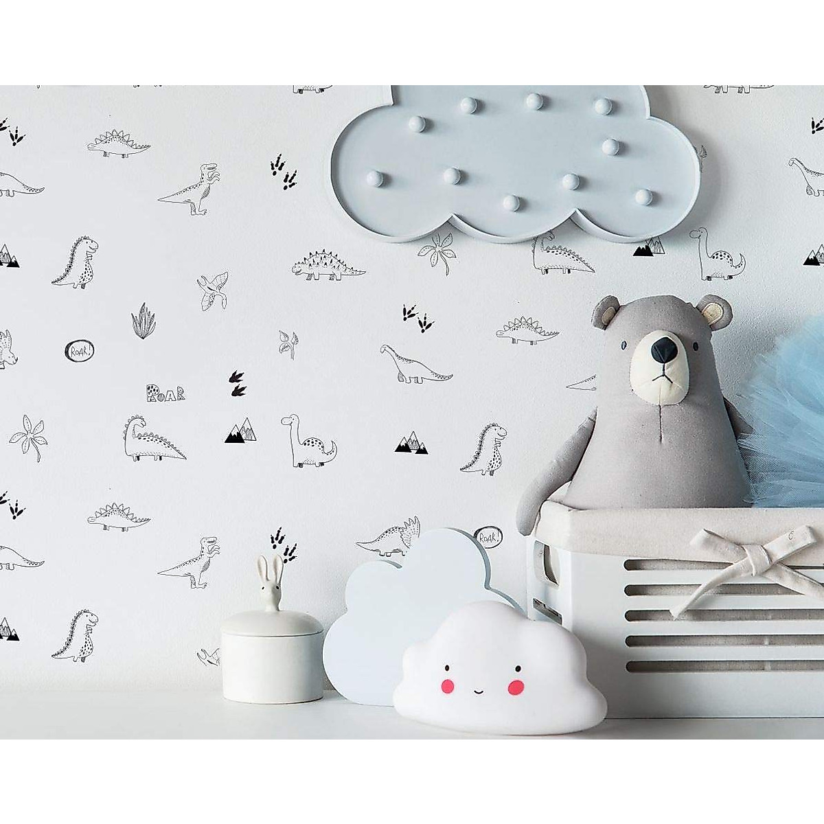Baby RyRo London Stylish Dinosaur Wall Decals - Charming Baby Room Decor, Dinosaur Wall Decor, Dinosaur Wallpaper, 36 Dino Wall Decals, Peel and Stick Wallpaper, Peel and Stick.