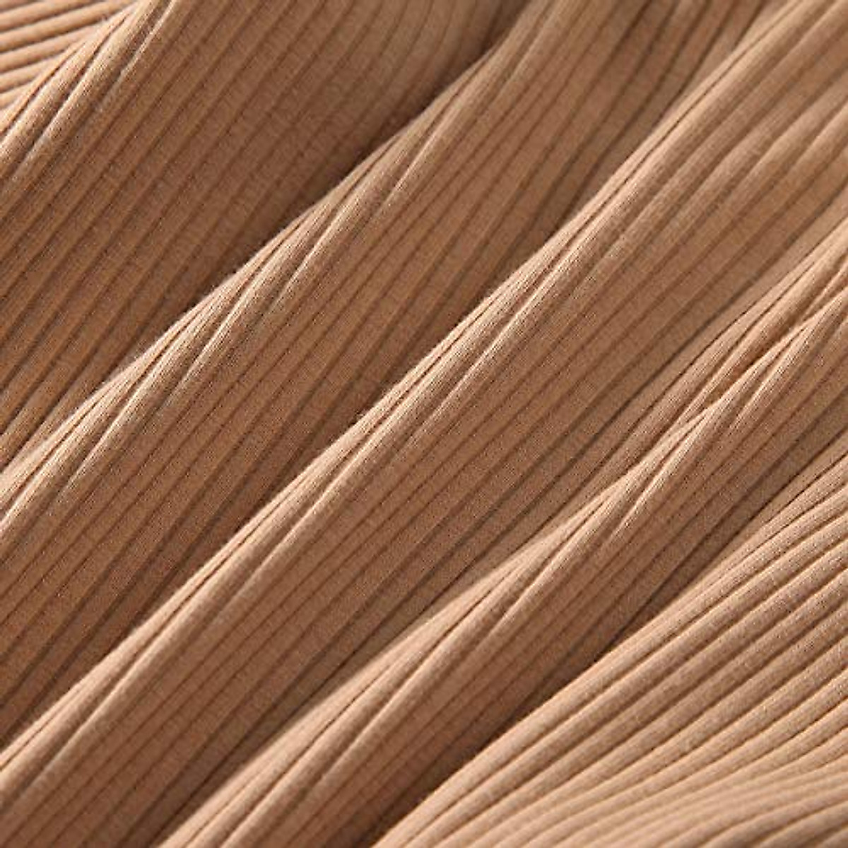 CIYCUIT Newborn Baby Boy Girl Cotton Knitted Onesie Jumpsuit Gender Neutral Infant Ribbed Romper Clothes Khaki 0-3 Months