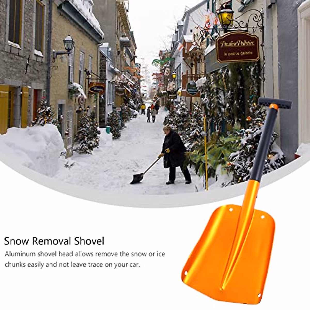 Snow Shovels Heavy Duty Snow Removal Shovels - Foldable Cordless Snow Shovel 21 x 11 Utility Ice Shovel for Car Driveway