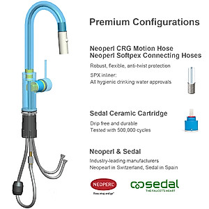 AguaStella AS60BG Brushed Gold Kitchen Sink Faucet with Pull Down Sprayer Single Handle