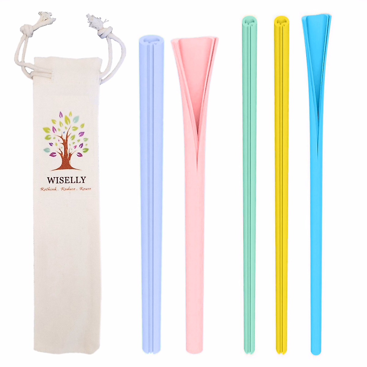 Reusable Travel Straws Openable Easy Clean NO BRUSH NEEDED (4 Small + 4 Large + 1 Pouch) Dishwasher Safe (2 Wide Sizes) for Thick Smoothie, Milkshakes, Coffee, Soda, Juice (Random Colors)