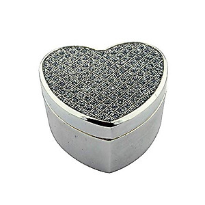 Arras De Boda Gift Set | Comes with Coins | 9 Styles | Wedding Metal Boxes Spanish Matrimony Ceremony (Heart Shaped with Checkerboard)