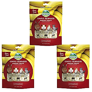 Oxbow SIMPLE REWARDS Treats - Rabbits Guinea Pigs Chinchillas BANANA 1 oz 3 PACK