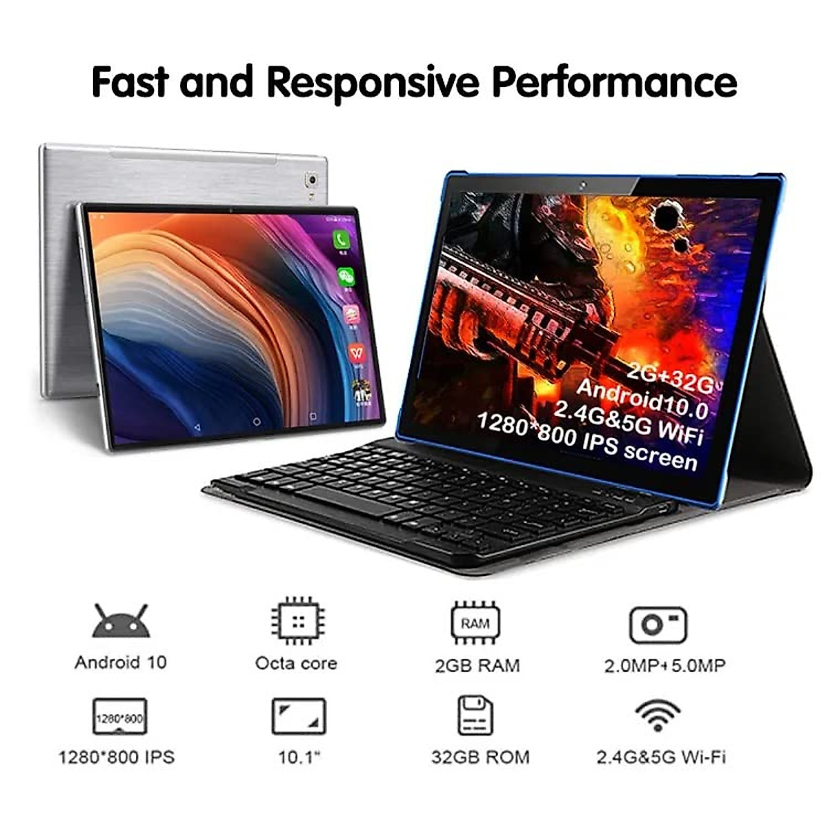10.1 Inch Tablet PC Android 10 System PC Tablet 2GB RAM 32GB ROM WiFi IPS HD Original Screen 10" Size Tablet PC Android