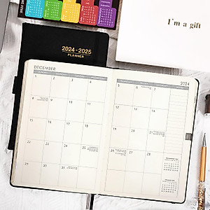 2023 Planner - 2023-2024 Weekly Monthly Planner, January 2023 - June 2024, 6.4'' x 8.5'' Calendar Planner 2023-2024 with Leather Cover, Pen Holder, Elastic Closure, 24 Ruled pages