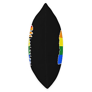 Mississippi Map USA State Rainbow Pride Flag Mississippi Map USA State Rainbow Flag Pride Month Throw Pillow, 18x18, Multicolor