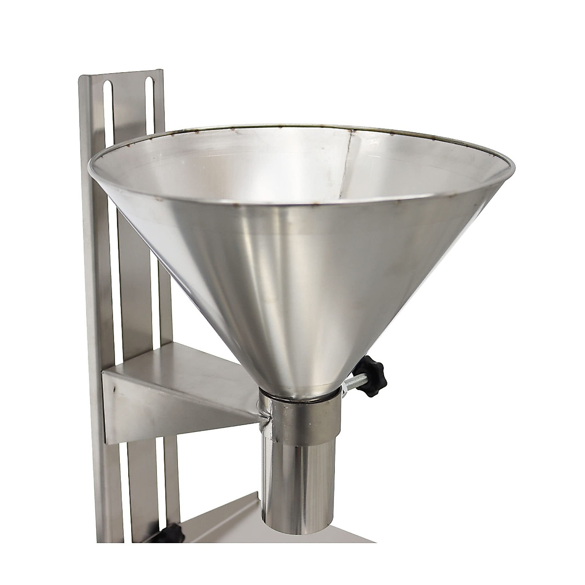 LGXEnzhuo Stainless Steel Feeding Hopper with Support Stand Manual Filling Package Funnel Under Funnel Diameter 2inch