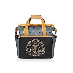 PICNIC TIME Harry Potter Hufflepuff On The Go Lunch Cooler, Soft Cooler Lunch Box, Insulated Lunch Bag, (Black with Yellow Accents), Harry Potter Hufflepuff - Black with Yellow Accents, 10 x 6 x 10.5