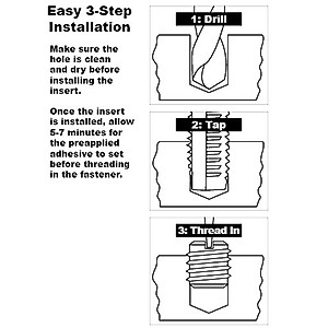 E-Z LOK EZ-329-6 Thread Repair Kit for Metal Carbon Steel Threaded Inserts 3/8-16 and Installation Tools