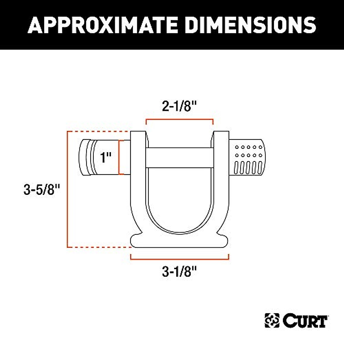 CURT 23255 5th Wheel Trailer Lock for 2-Inch King Pin, CARBIDE BLACK POWDER COAT