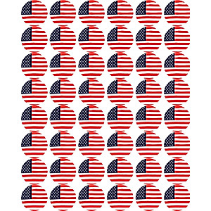 American Flag Envelope Seals - 1.2" Circle Stickers - 144 America USA Circle Stickers (Flag)
