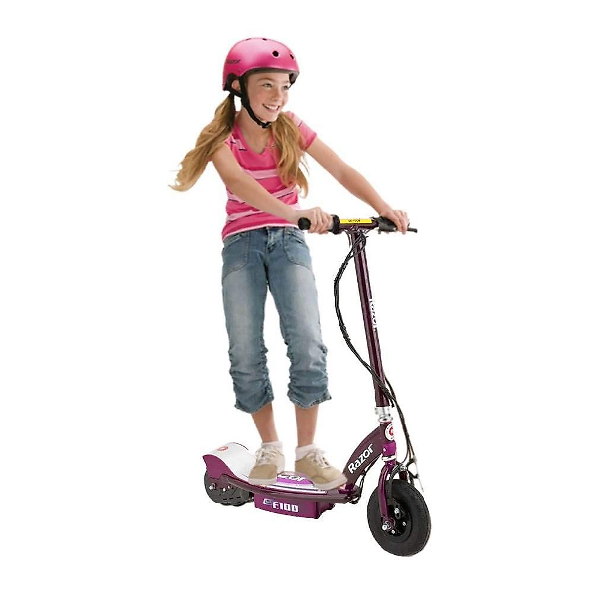 Razor E100 & E125 Kids 24 Volt Motorized Electric Battery Powered Toy Scooters, Blue & Purple