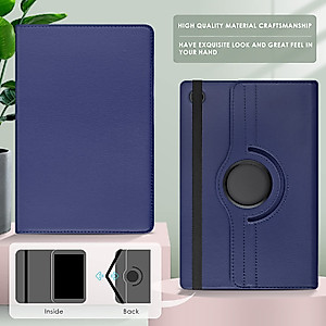 DETUOSI Rotating Case for Samsung Galaxy Tab A8 10.5 inch 2022 (SM-X200/X205/X207), Galaxy Tab A8 10.5" Tablet Cover,【Auto Sleep/Wake】 360 Degree Swivel Stand Folio Flip Leather Book Cover #Dark Blue