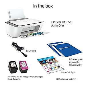 HP Deskjet 2622 All-in-one Printer Wireless Print Scan Copy, USB Cable Included