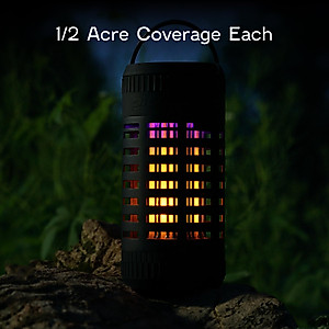 PIC Solar Portable Insect Killer, 3-in-1 with Flickering Flame, Bug Zapper and Lantern