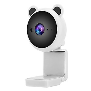 Jopwkuin Digital Computer Webcam, Living Colors Webcam with Microphone 30FPS with Microphone for Online Teaching for Internet Broadcasts(White)