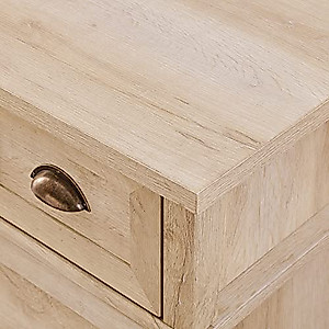 Walker Edison Modern Farmhouse 6-Drawer Framed Dresser with Half-Moon Handles, 52 Inch, White Oak