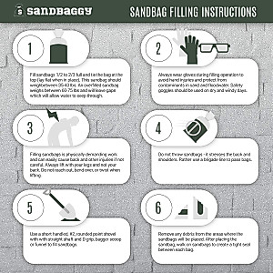 Sandbaggy - Heavy Duty Empty Sandbags For Flooding (14" X 26") - Poly Sand Bags For Flood Barrier, Weight, Construction, Earth Bag Homes - Reusable, UV Resistant - Tie Strings Attached (10 Bags)