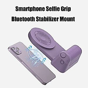 Magnetic Camera Handle Bluetooth Bracket, 2023 New Phone Camera Grip Handle Holder, Smartphone Selfie Grip Bluetooth Stabilizer Mount (Rechargeable, Black)
