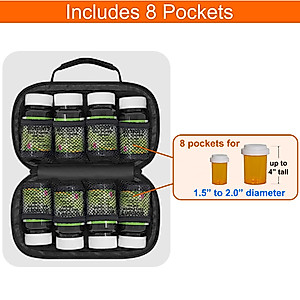 StarPlus2 - Pack of 2 - Small Pill Bottle Organizer for Travel, Medicine Bag, Carrier for Prescription Medications