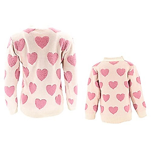 Unique Baby Womens Mommy and Me Valentines Crewneck Knit Sweater (Lrg, Grey)
