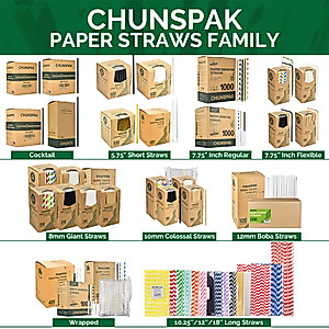 Chunspak 5.75 Inch Disposable Short Gold Paper Straws & Stirrers, Sipping Stir Sticks (500 Counts) - for Cocktail, Short Drinks, Wedding, Party, Bars, Restaurants