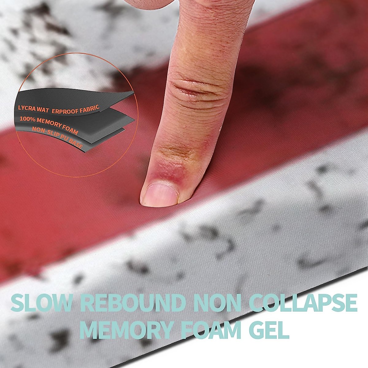 KUOSGM Large Ergonomic Mouse Pad Wrist Support, Carpal Tunnel Pain Relief Mousepad Wrist Rest, Wrist Pad for Mouse with Gel Memory Foam for Computer & Wireless Mouse(USA Flag, 13x8 inch)