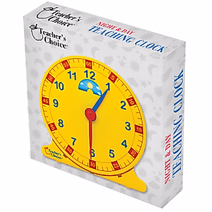Learn How to Tell Time Teaching Clock – Large 12" Classroom Demonstration Night and Day Learning Clock