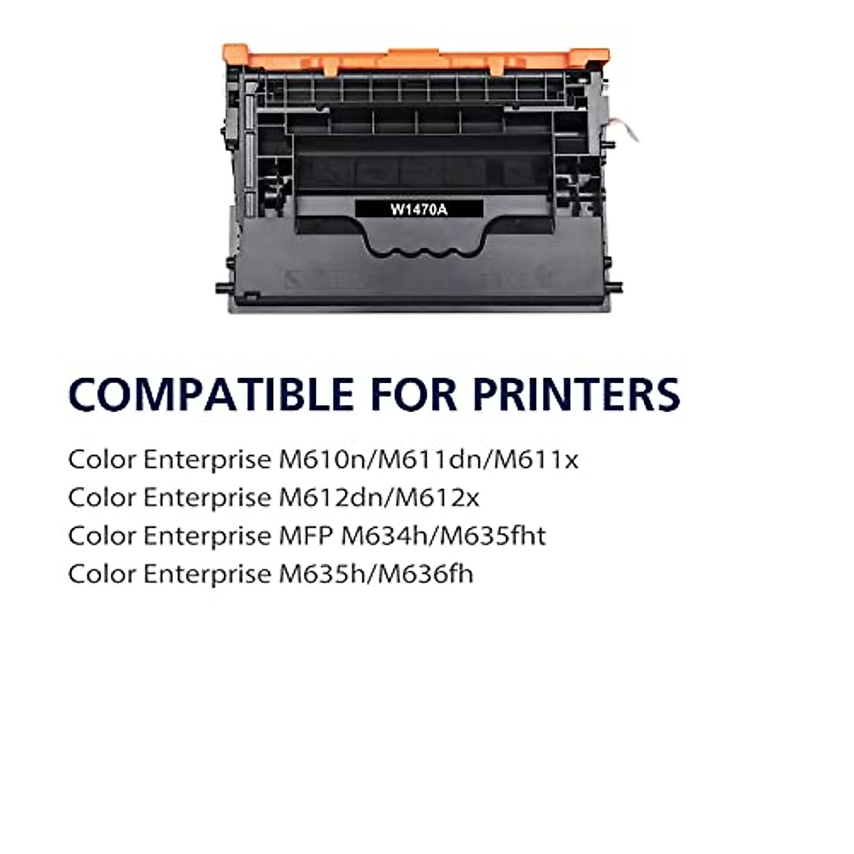 147A Black Toner Cartridge 1-Pack (with Chip) Compatible Replacement for HP 147A 147X W1470A W1470X for HP Laserjet Enterprise M610n M611dn M611x M612dn M612x MFP M634h M635fht M635h Printer Ink