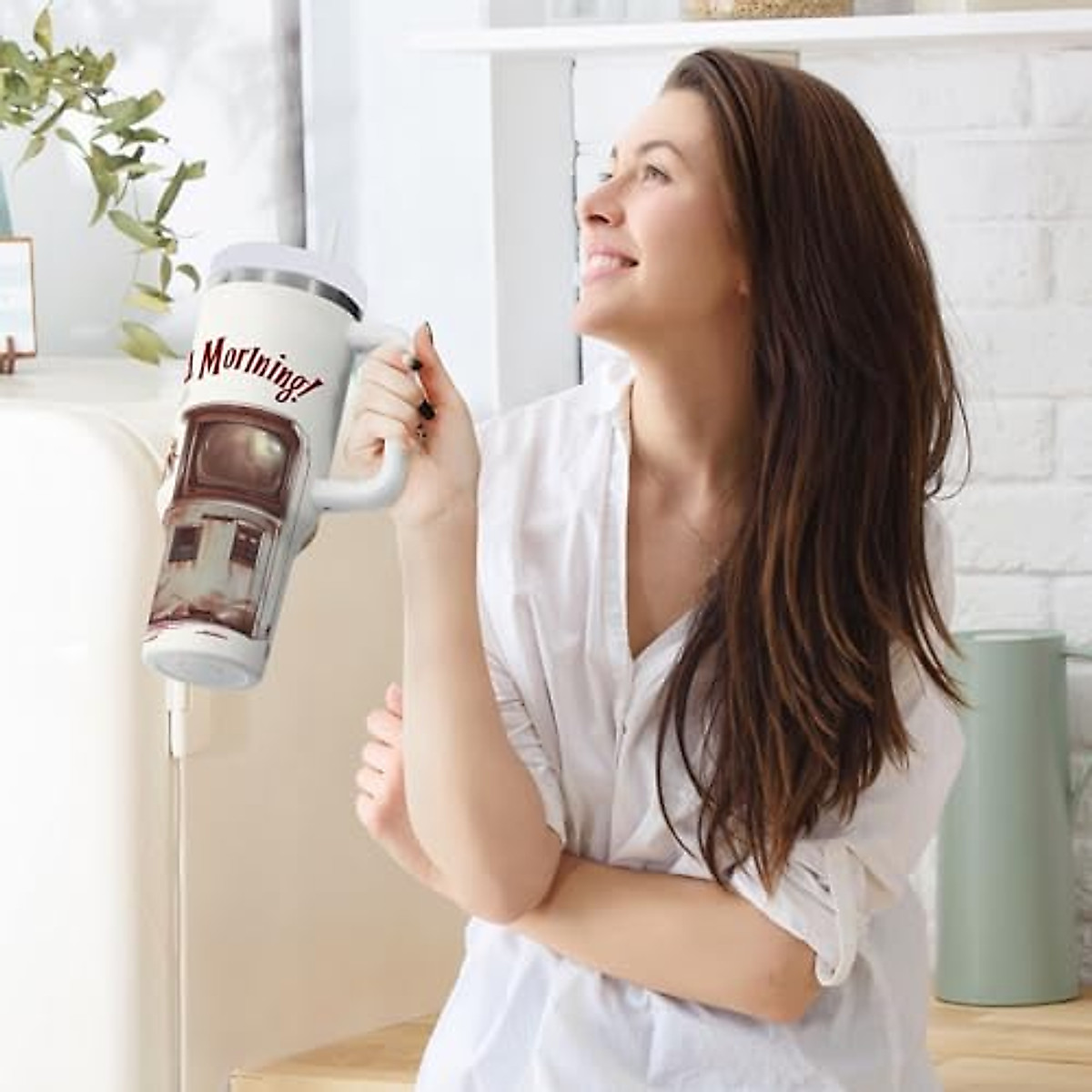 ODAWA Cartoon Rooster Travel Tumbler with Straw and Lid Water Bottle 30 Oz Stainless Steel Cups