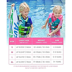 Zeraty Toddler Swim Vest Neoprene Kids Float Jacket Swimming Aid for Children with Adjustable Safety Strap Age 2-9+ Years/36-88Lbs