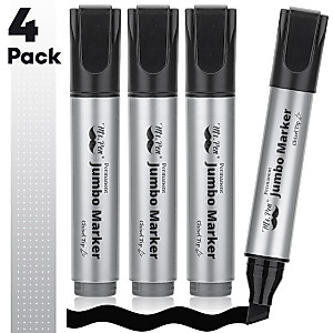 Mr. Pen- Jumbo Permanent Markers, 4 Pack, Chisel Tip, Black Markers Permanent, Permanent Markers Black Markers, Thick Permanent Marker, Thick Markers, Jumbo Markers, Large Markers, Wide Tip Markers