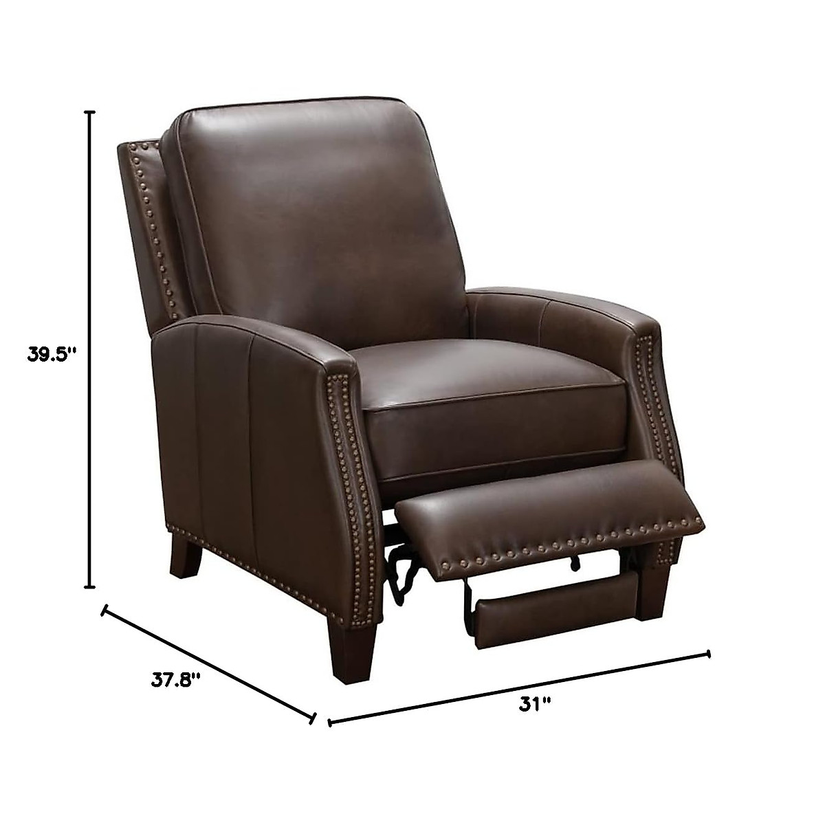 BarcaLounger Melrose Transitional Recliner Lounge Chair with footrest Extension 7-3155 in Ashford Walnut All Leather 5625-87 - Curbside Delivery