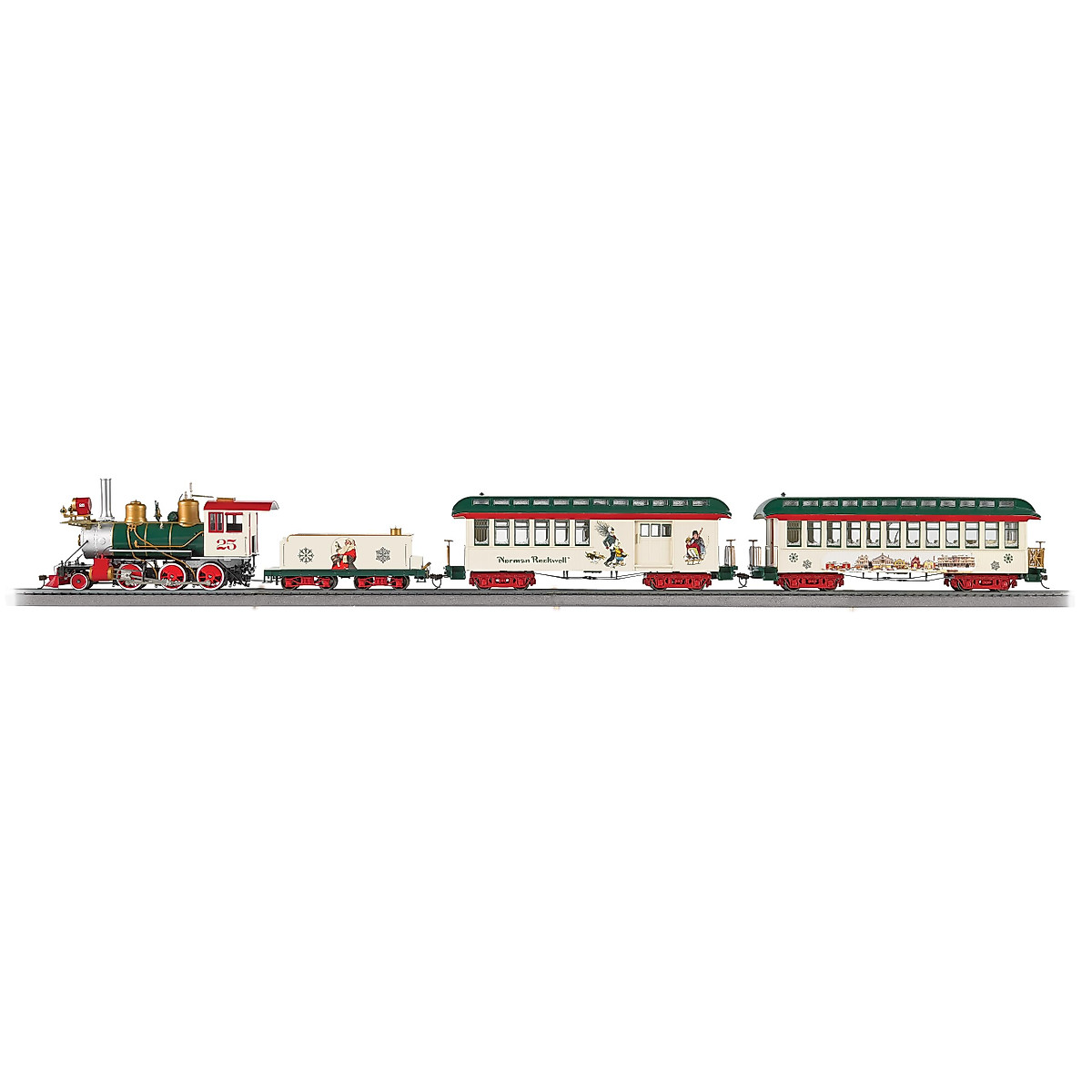 Bachmann Trains - Norman Rockwell's American Christmas Ready To Run Electric Train Set - On30 Scale - Runs on HO Track