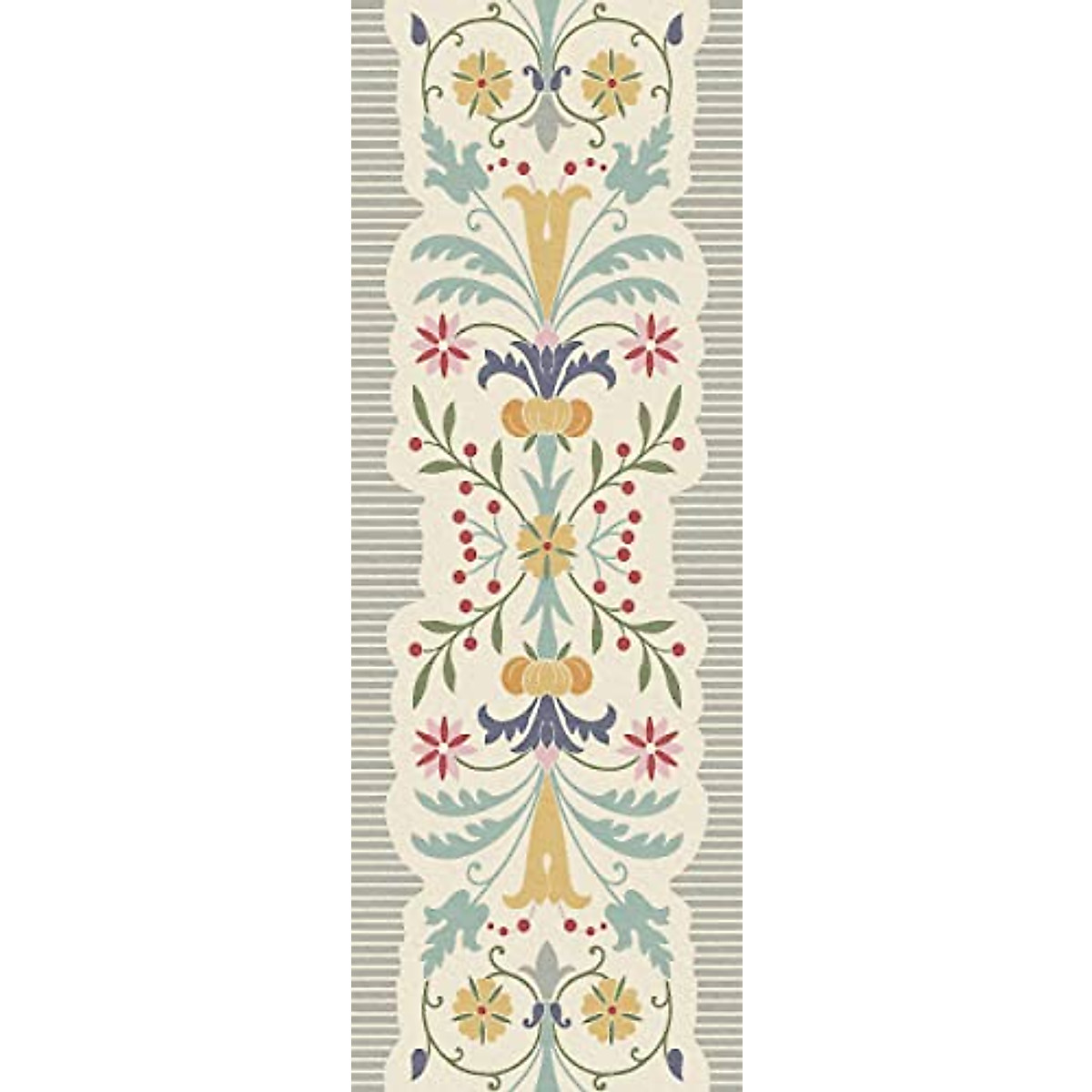 Studio M Floor Flair Jubilee - 2.5 x 7 Ft Decorative Vinyl Rug - Non-Slip, Waterproof Floor Mat - Easy to Clean, Ultra Low Profile - Printed in The USA