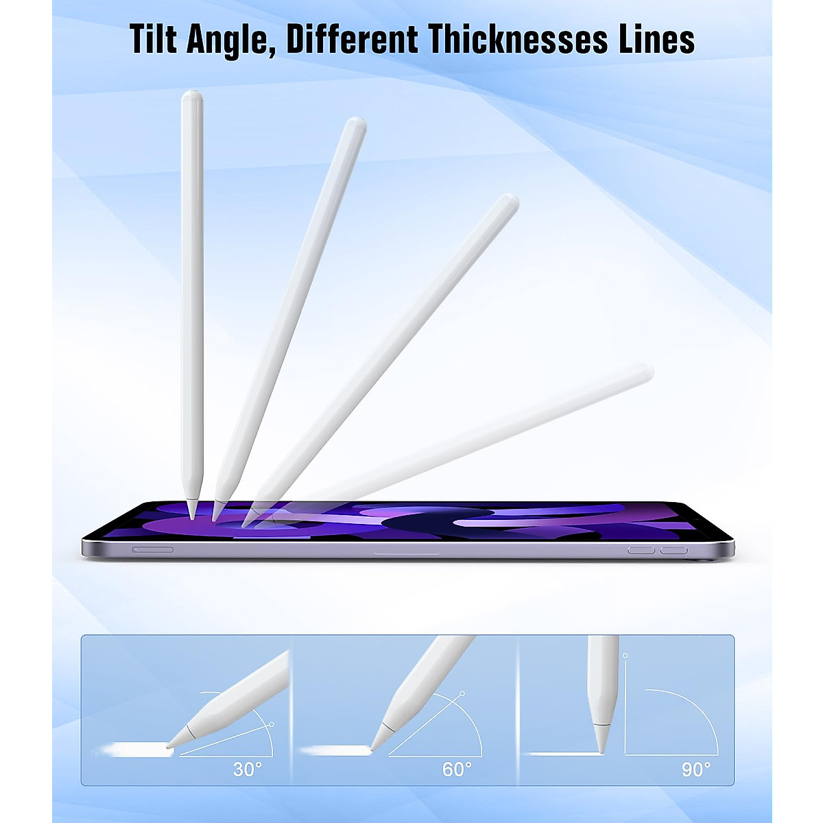 MoKo iPad Pencil 2nd Generation with Magnetic Wireless Charging,Apple Pencil 2nd Generation,Stylus Pen for iPad Pro 12.9 in 6/5/4th,iPad Pro 11 in 4/3,iPad Air 5/4,iPad Mini 6th,Tilt & Palm Rejection