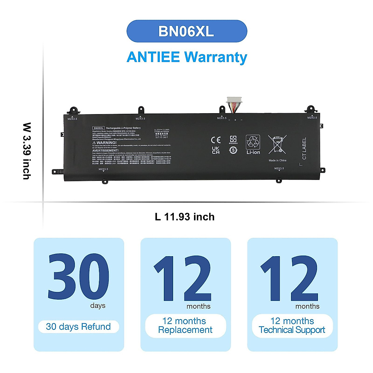 BN06XL L68299-005 Laptop Battery Replacement for HP Spectre X360 Convertible 15-EB000 15T-EB000 15T-EB100 15-EB0005UR 15-EB0035TX 15-EB0025TX 15-EB0053TX 15-EB0083NR BN06072XL L68235-1C1 72.9Wh