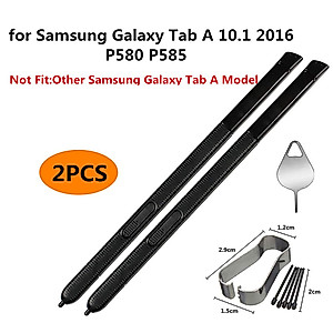 2PCS Galaxy P580 Stylus Pen Replacement for Samsung Galaxy Tab A 10.1 2016 SM-P580 P580 P585 Stylus Touch S Pen Tips/Nibs+Eject Pin (Black)