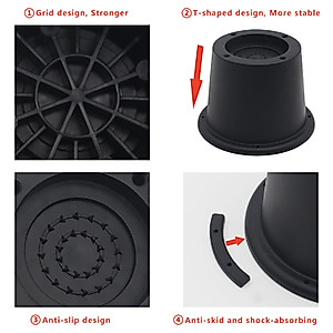 HANIHUA 6 Pack Furniture Risers Black Bed Risers 2 inch, Bed Lifts Risers for Sofa, Couch, Desk, Heavy Duty Bed Frame Risers Table Leg Extenders Supports Up to 1,300 Lbs