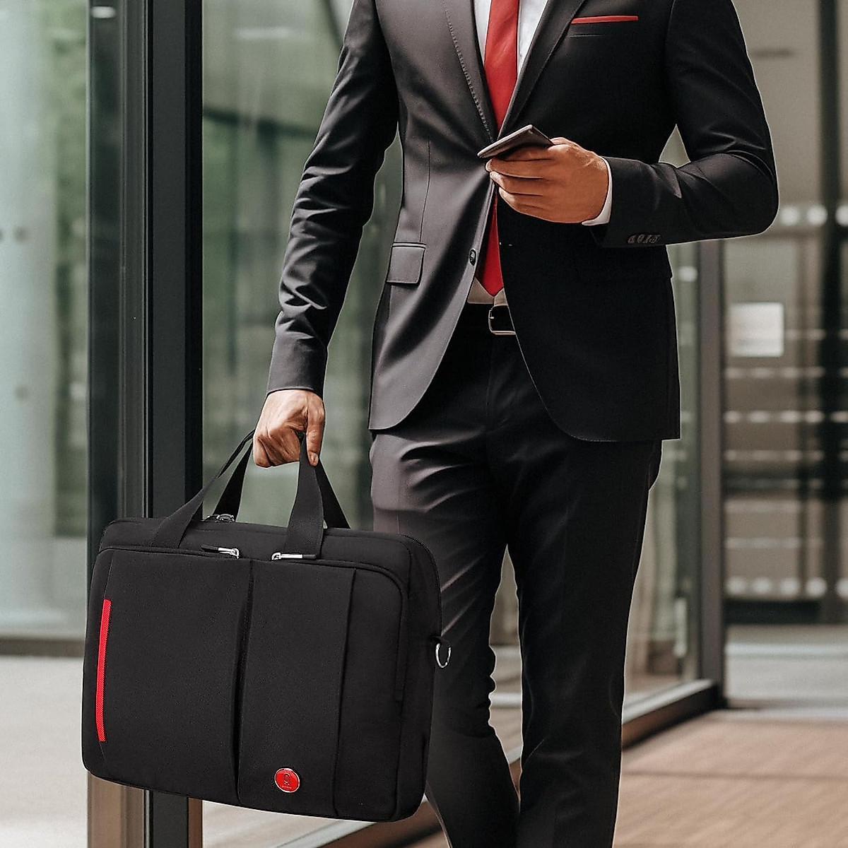 Omnpak 16-17 inch Laptop Bag, Laptop Briefcase with Combination Lock, Anti Theft Business Office Bag,Satchel Bags for Men,Water-Repellent Gaming Computer Bag for Women Locking Notary Bag, Hippa Bag