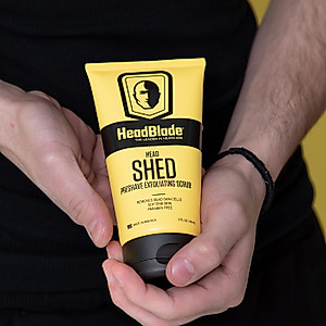 HeadBlade HeadShed Men's Exfoliating Scrub - 5 oz - Face Wash & Cleanser - Removes Dead Skin and Preps for Great Shave