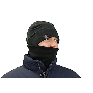 Temple Tape Tactical Fleece Watch Cap Beanie – Skull Cap Fleece Hat - 2 Pack Black/Sand Brown - One Size (Fits Most Heads)