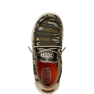 Hey Dude Boy's Wally Mossy Oak Original Botttomland T Camo Size 5 | Youth's Shoes | Youth Slip-on Loafers | Comfortable & Light-Weight