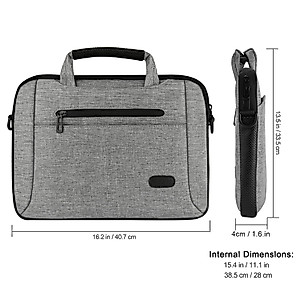 ProCase 14-15.6 Inch Laptop Bag Messenger Shoulder Bag Briefcase Sleeve Case for MacBook Pro 16" / Surface Book 3 15", 14 15 15.6 Inch Laptop Ultrabook Notebook MacBook Chromebook Computer –Grey